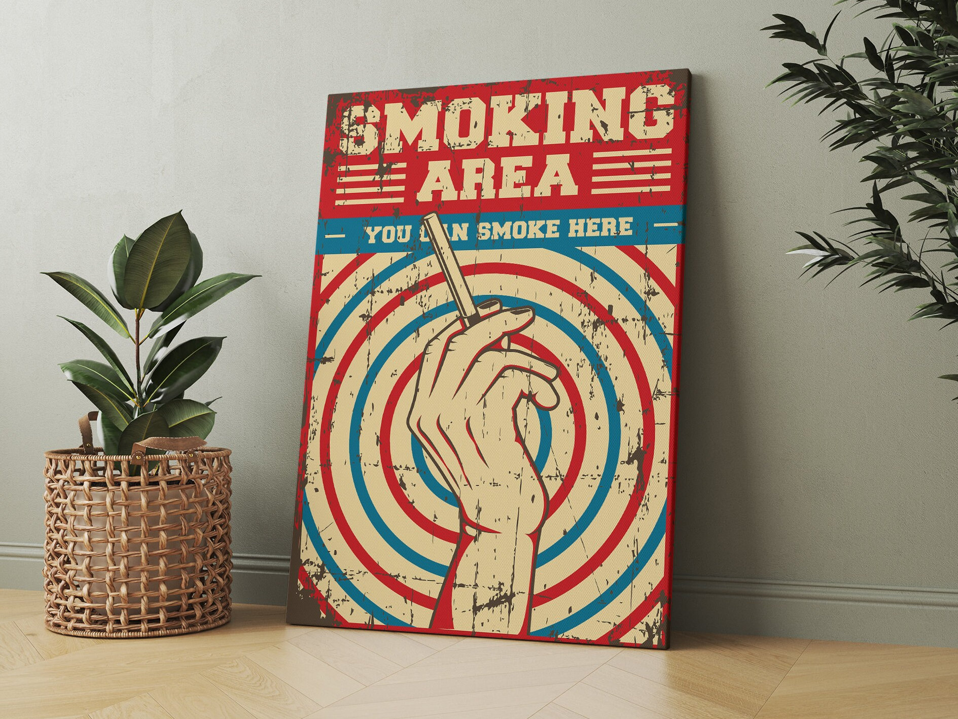 Smoking Sign Vintage Canvas Art Smoking Area Canvas Wall - Etsy Canada