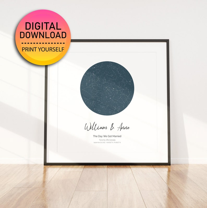 Personalized Star Map Print | Custom Night Sky Print | Constellation ...