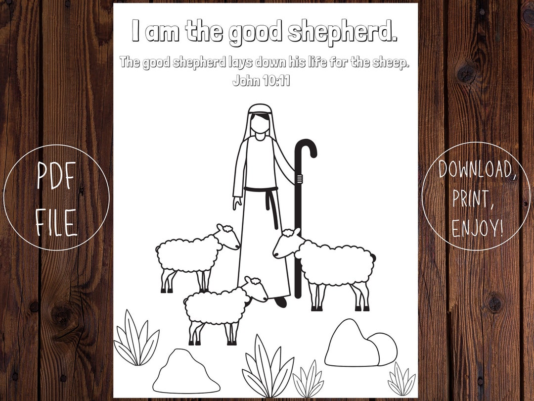 The Good Shepherd Coloring Sheet Printable - Etsy