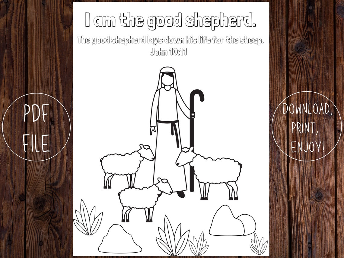 The Good Shepherd Coloring Sheet Printable - Etsy