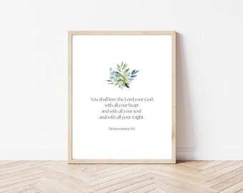 Love Verse, Roses Print - 11" X 14" - "love the Lord Your God With All ...