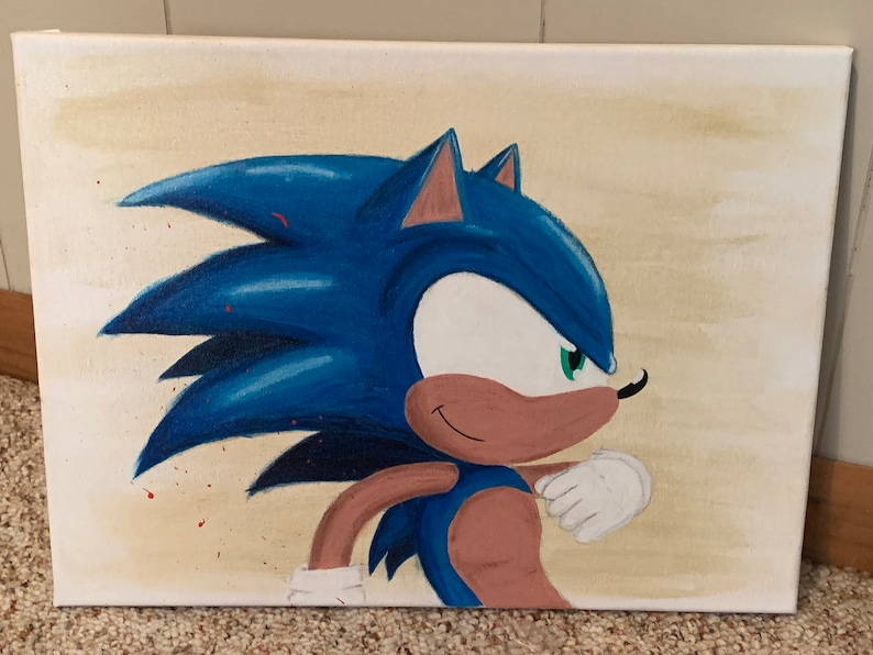 Sonic the Hedgehog Acrylic Painting - Etsy