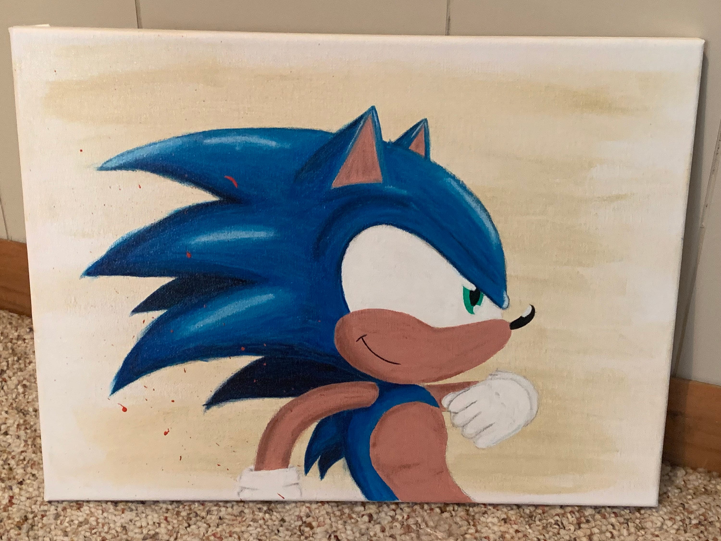 Sonic the Hedgehog Acrylic Painting - Etsy
