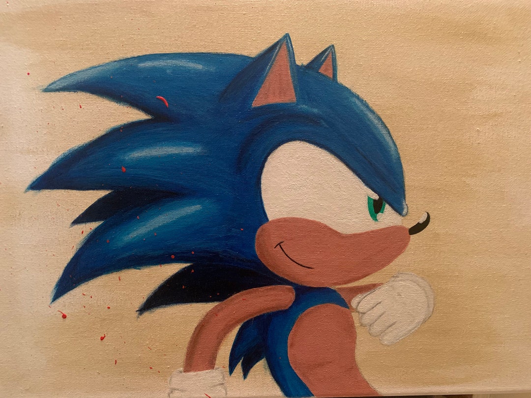Sonic the Hedgehog Acrylic Painting - Etsy