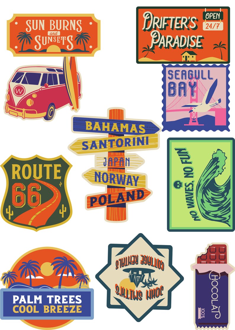 Summer Beach Vision Board Printables Pictures A4 - Etsy