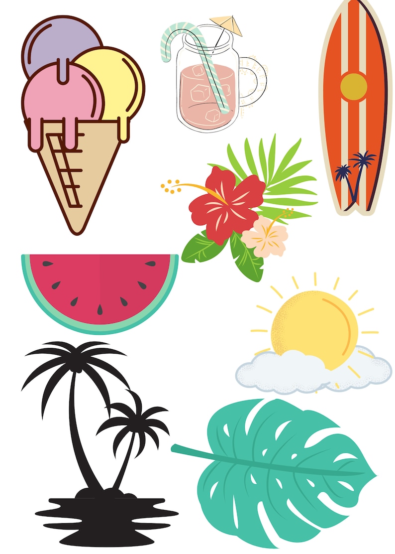 Summer Beach Vision Board Printables Pictures A4 - Etsy