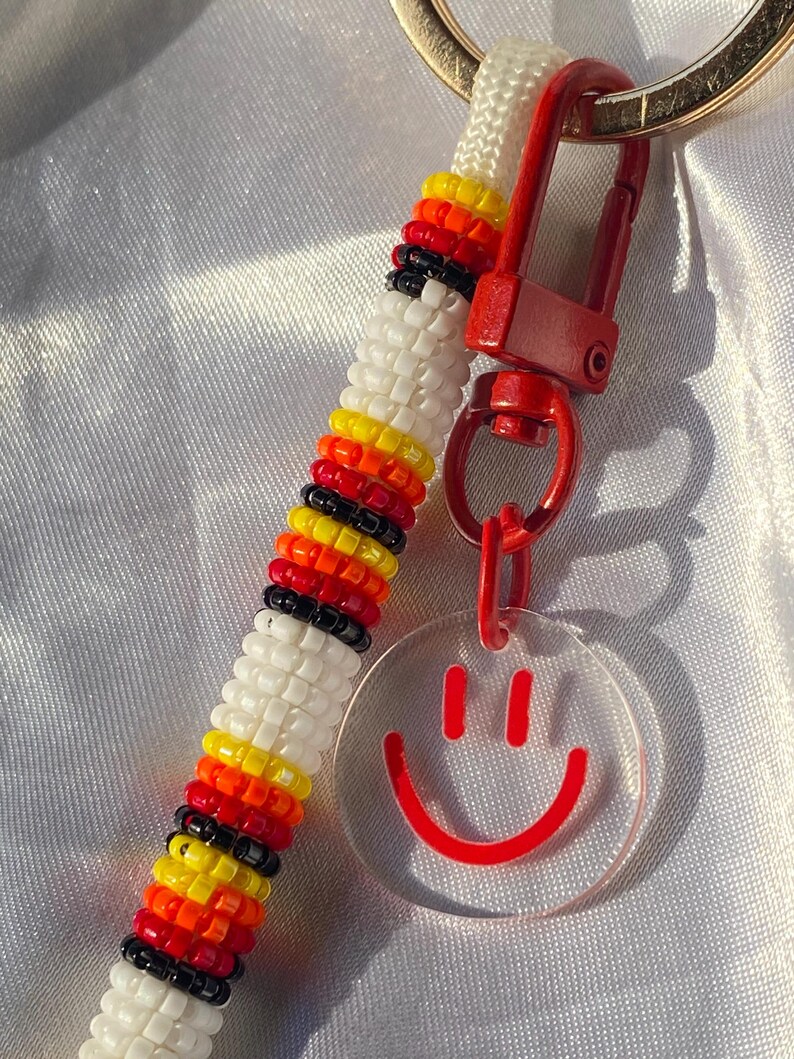 Native American Beaded Keychain, Native Lanyard, Medicine Wheel, Beaded ...