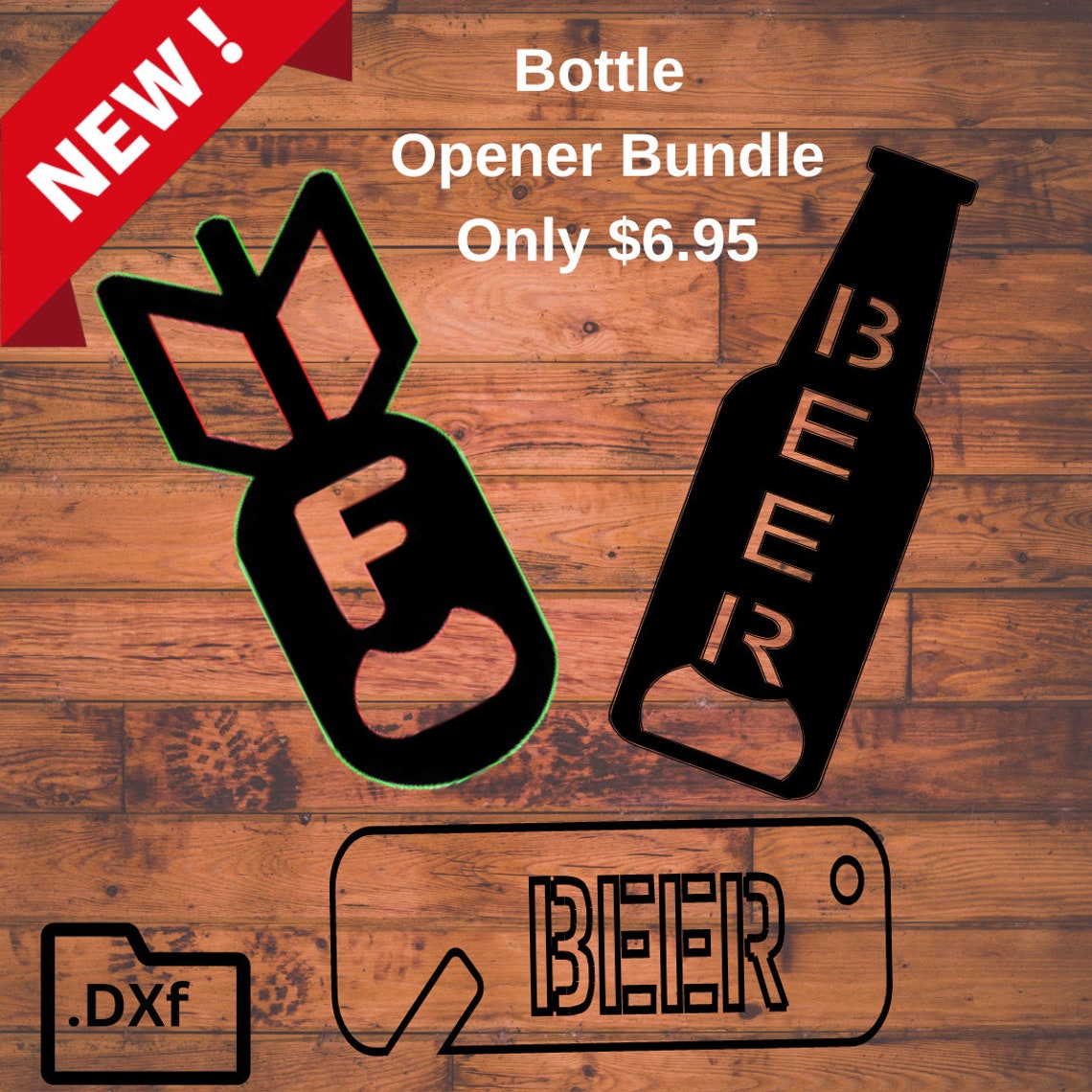 Beer Bottle Opener Bundle .dxf File Digital Download (personal and ...