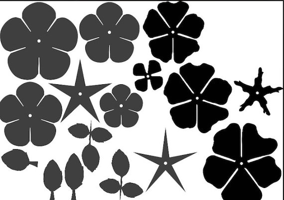 Two Rose Flower Designs With Realistic Leaves digital - Etsy