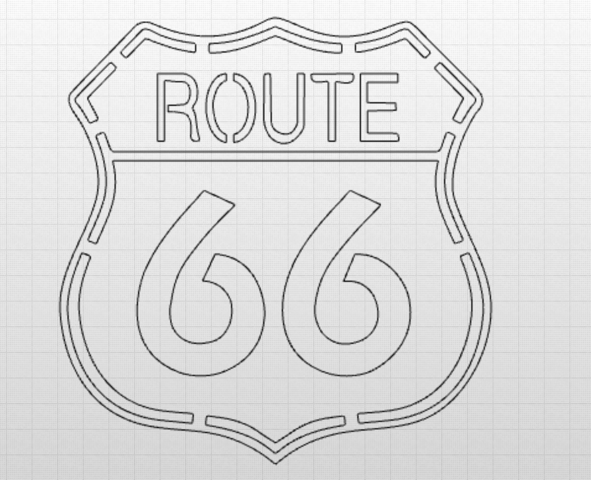 Get Your Kicks on Route 66 .dxf File (personal and Commercial Use) - Etsy