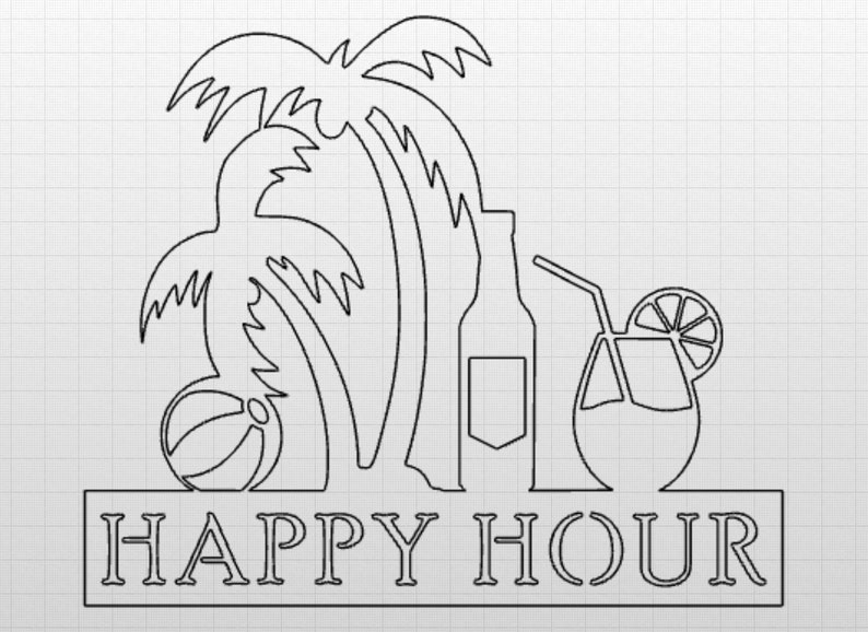 Happy Hour Sign .dxf,.svg, .jpg,png File Digital Download (personal and ...