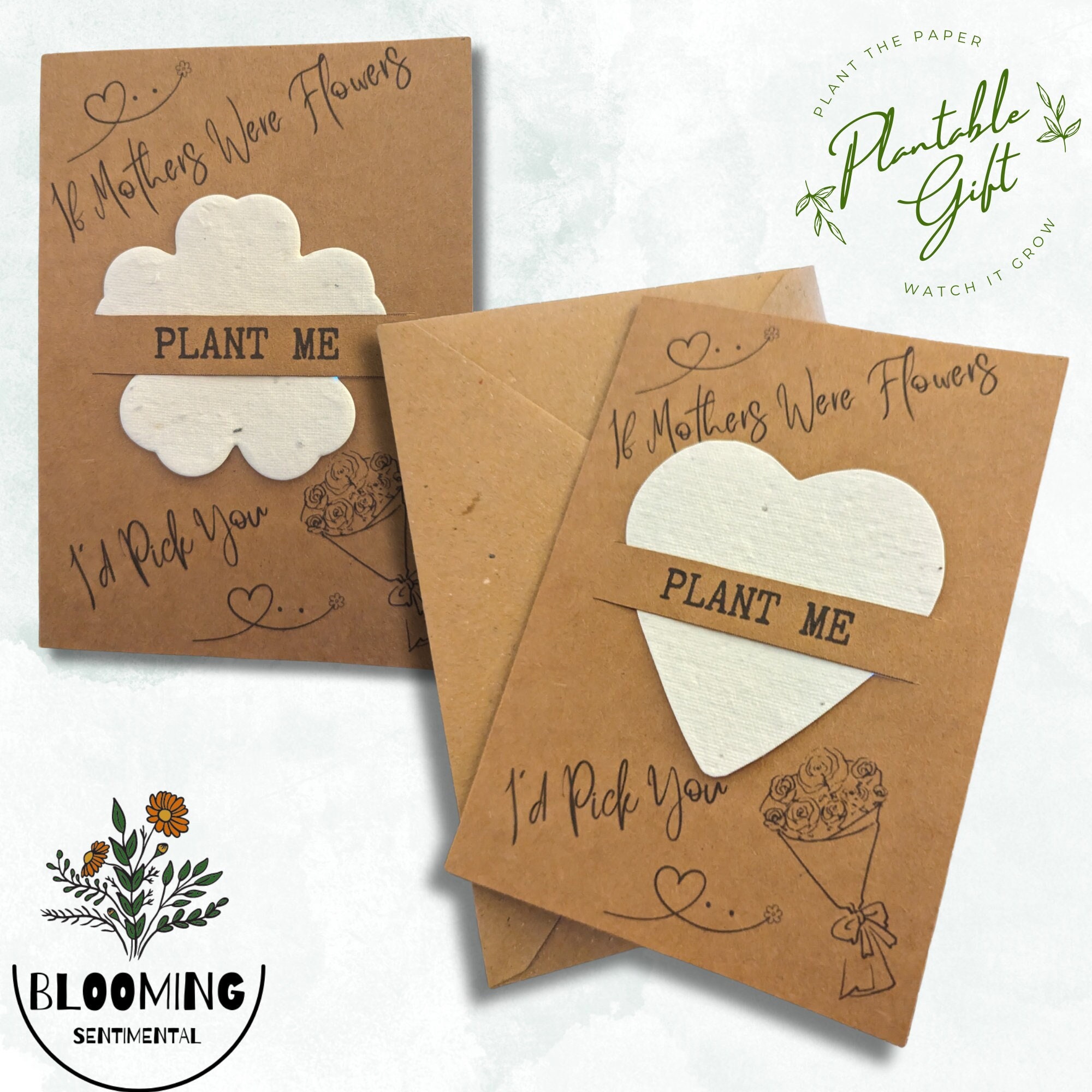 Mother's Day Seed Paper Card. A6 Plantable Card for Mum With Envelope ...