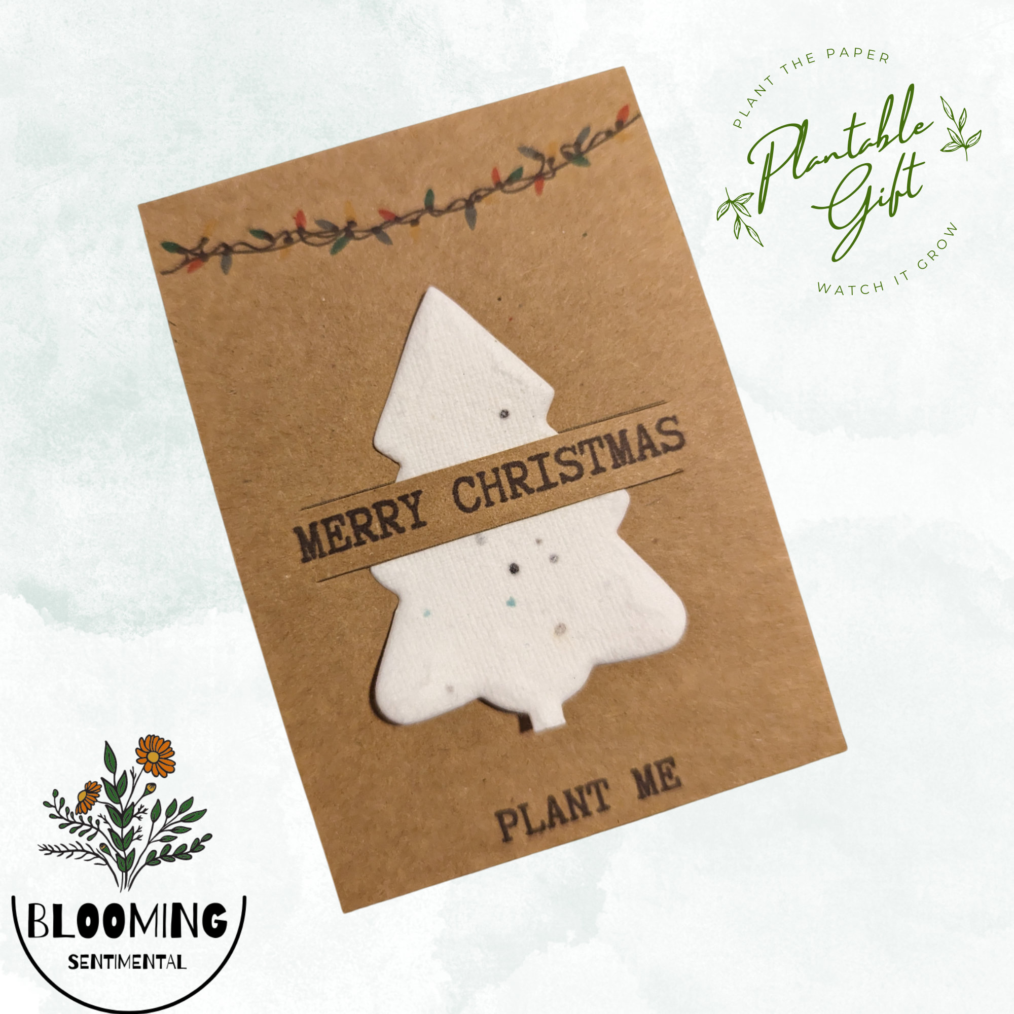 Seed Paper Christmas Card Inserts. A7 Christmas Gift Favours. Seed ...