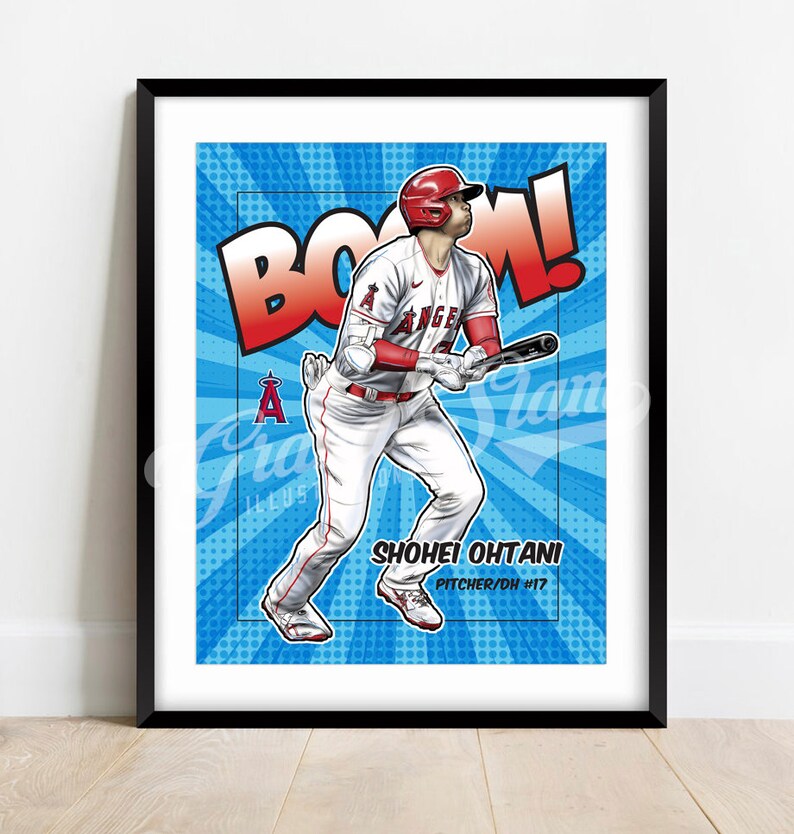 Shohei Ohtani Boom Illustration Print Poster - Etsy