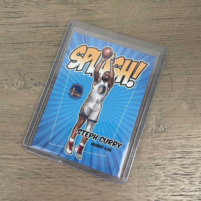 Steph Curry Splash Illustration Basketball Card - Etsy
