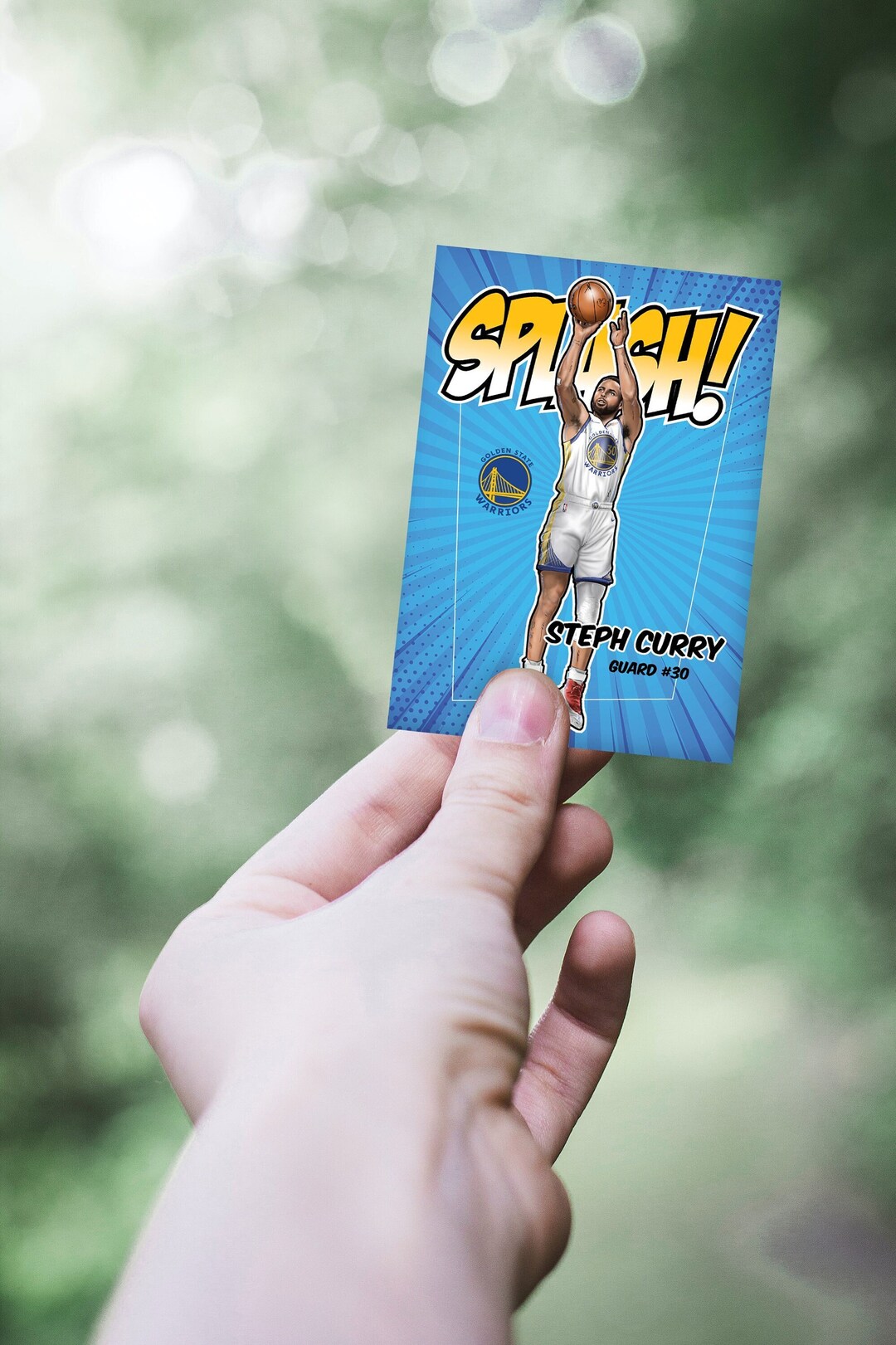 Steph Curry Splash Illustration Basketball Card - Etsy