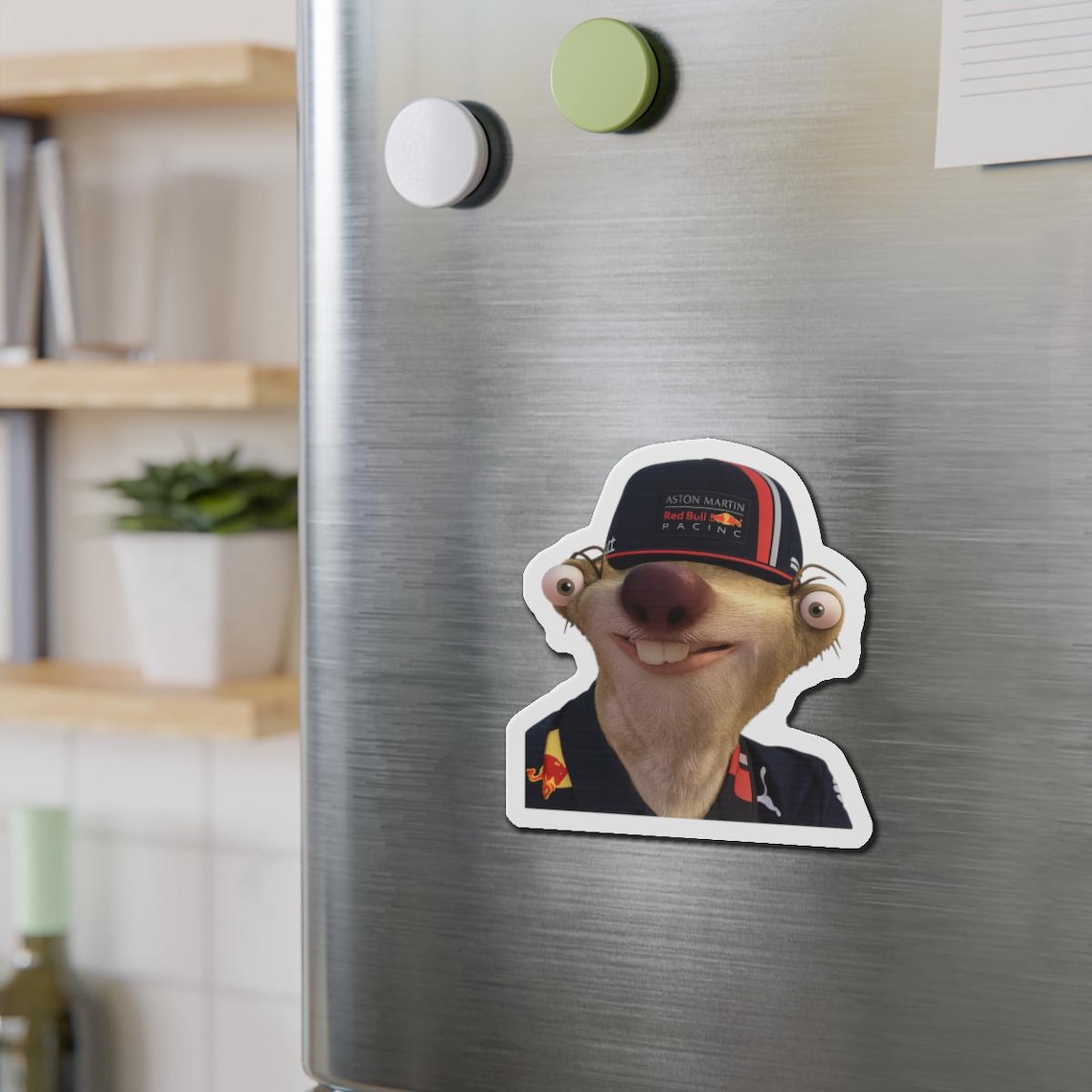 Max Verstappen Die-cut Magnet - Sid the Sloth Meme, F1 Racing, Red Bull ...