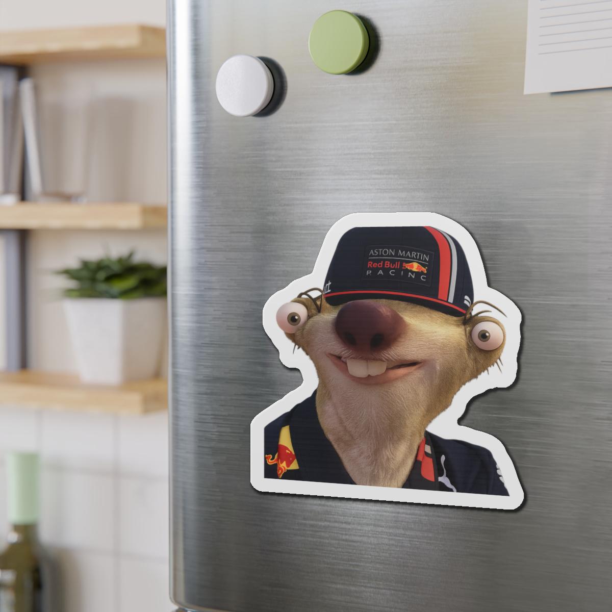 Max Verstappen Die-cut Magnet - Sid the Sloth Meme, F1 Racing, Red Bull ...