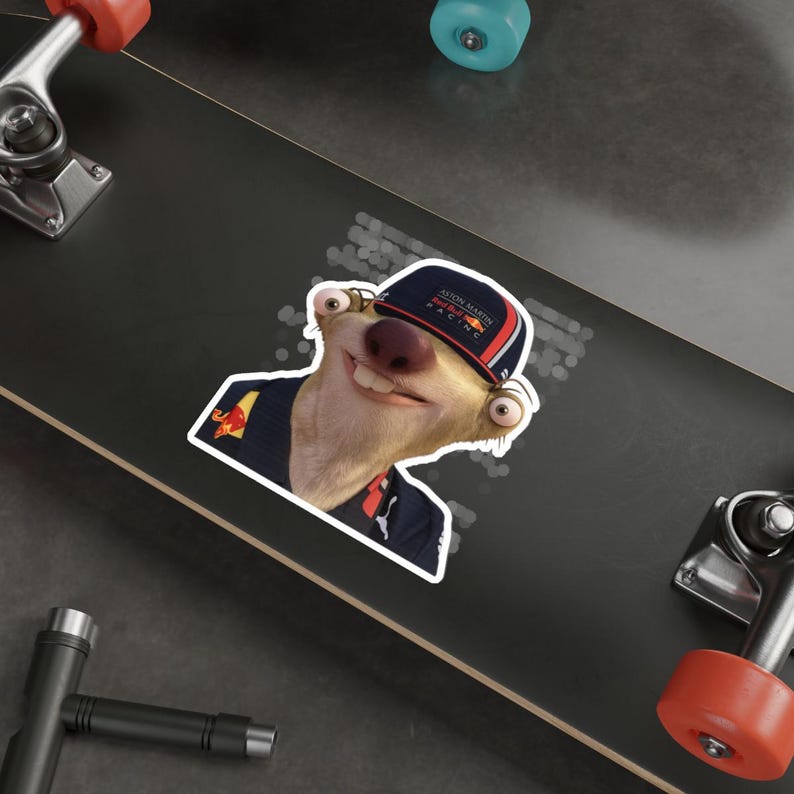 Max Verstappen as Sid the Sloth Die-cut Sticker for Water Bottles - F1 ...
