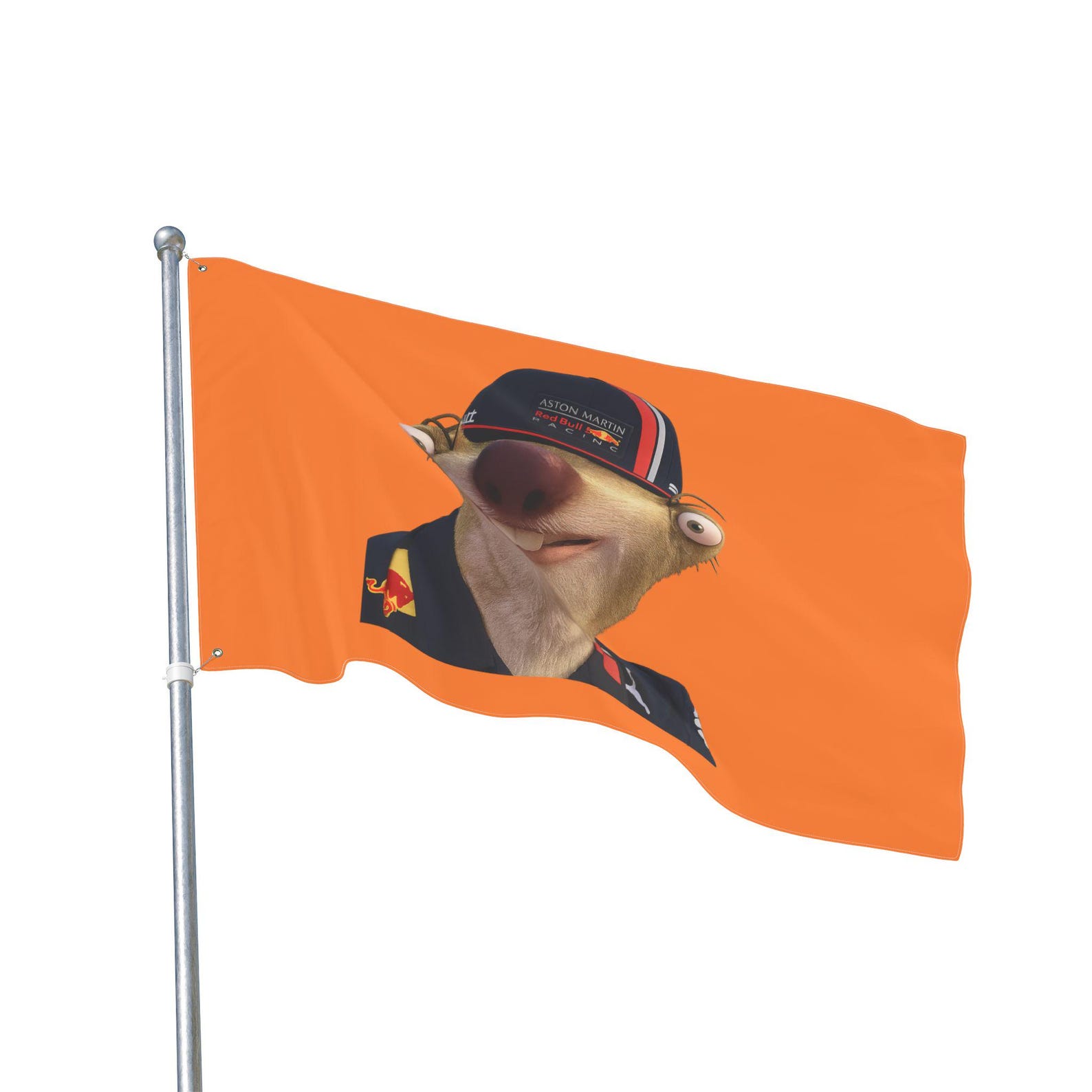 Max Verstappen Sid the Sloth Double Sided Orange Flag, Red Bull ...