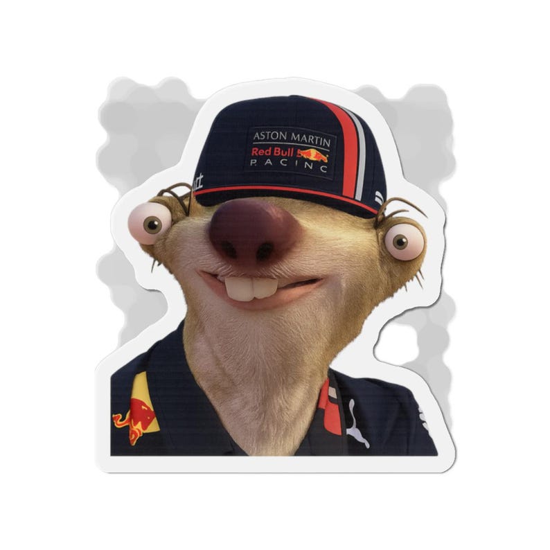 Max Verstappen Die-cut Magnet - Sid the Sloth Meme, F1 Racing, Red Bull ...