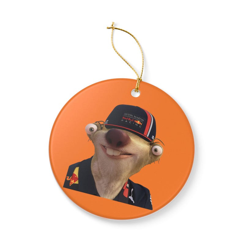 Max Verstappen Sid Ice Age Meme Ornament, Ceramic Racing Fan Decor - Etsy