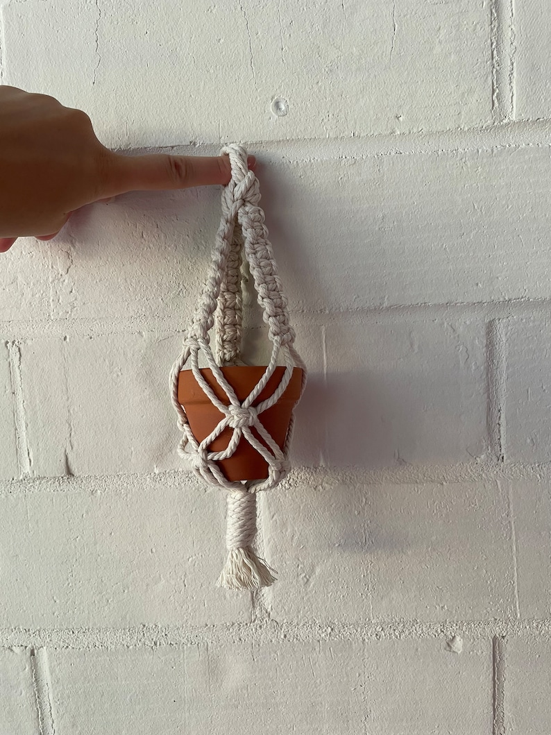 Mini Macrame Hanger for IKEA Indoor Greenhouse | Small Plant Hanger ...