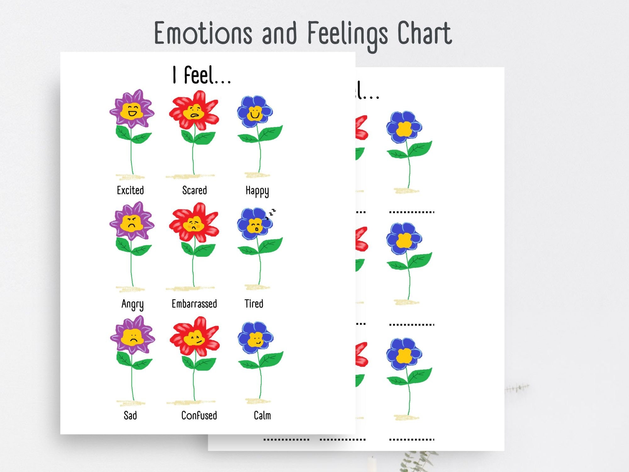 Emotions and Feelings Chart for Children - Etsy