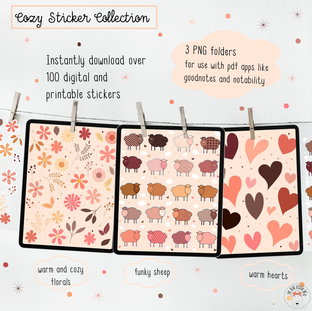Hand Drawn Digital Stickers, Clip Art and Printables. PDF INSTANT ...