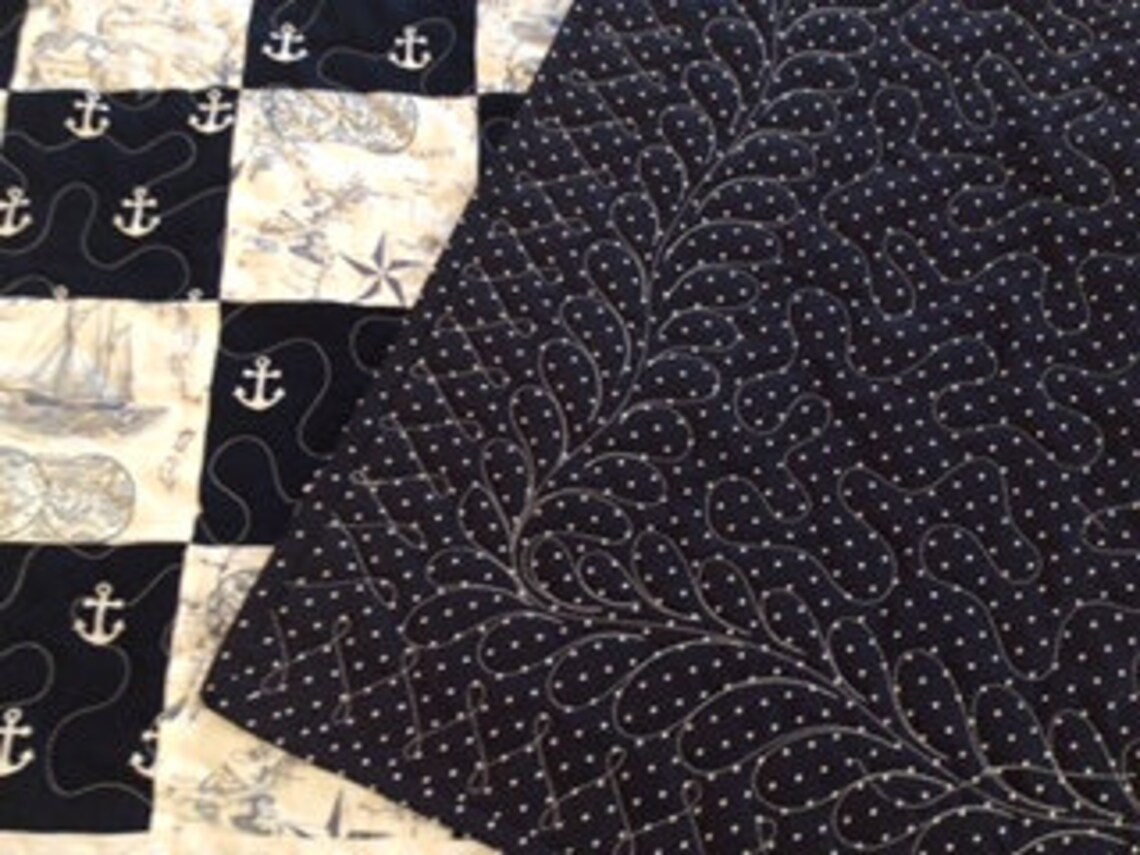 Anchors Away Nautical Themed Quilt, Sailboat Quilt, Blue Quilt - Etsy