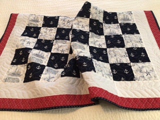 Anchors Away Nautical Themed Quilt, Sailboat Quilt, Blue Quilt - Etsy