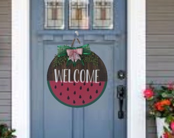 Watermelon Welcome Sign | Welcome Door Hanger | Summer Watermelon Sign ...