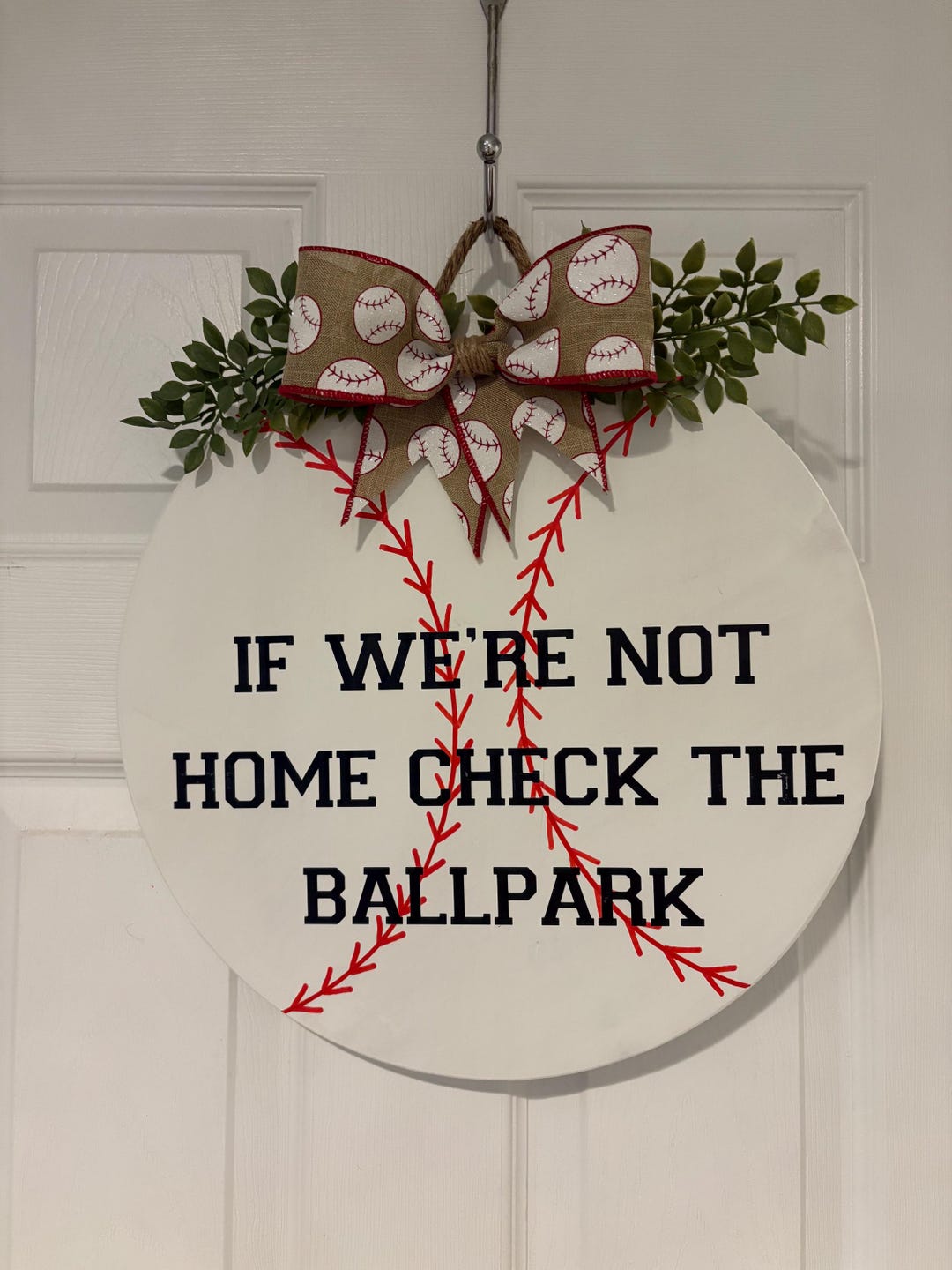 Baseball Sign Door Hanger Welcome Sign Baseball Door Hanger Baseball ...