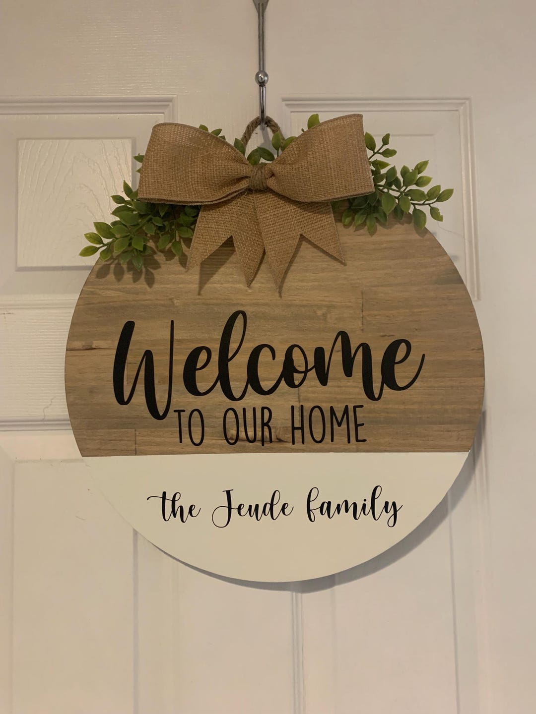 Custom Door Hanger Family Name Sign Personalized Name Door Hanger Front ...