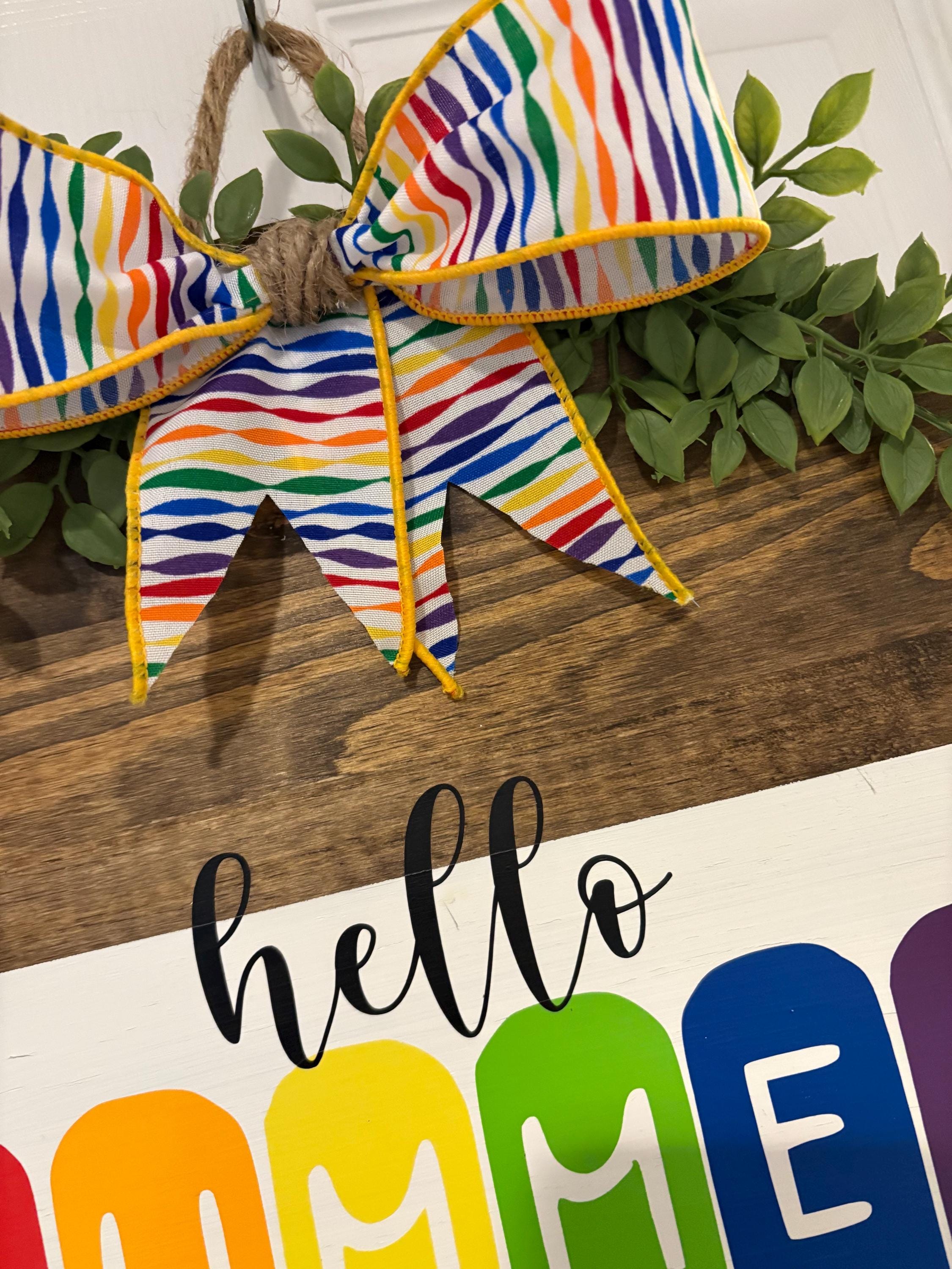 Summer Welcome Sign Summer Door Hanger Popsicle Welcome Sign Hello ...
