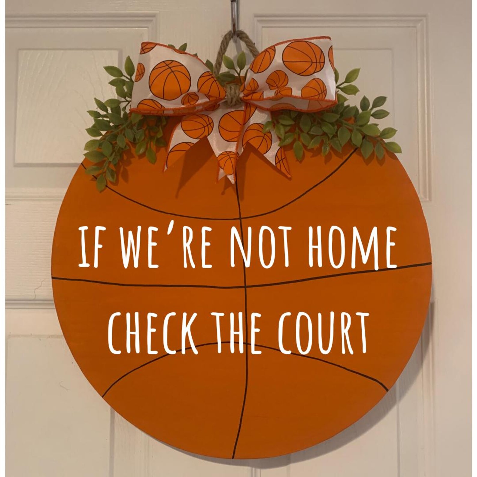 Basketball Sign Door Hanger Sports Team Sign Gift for Coach Gift for ...