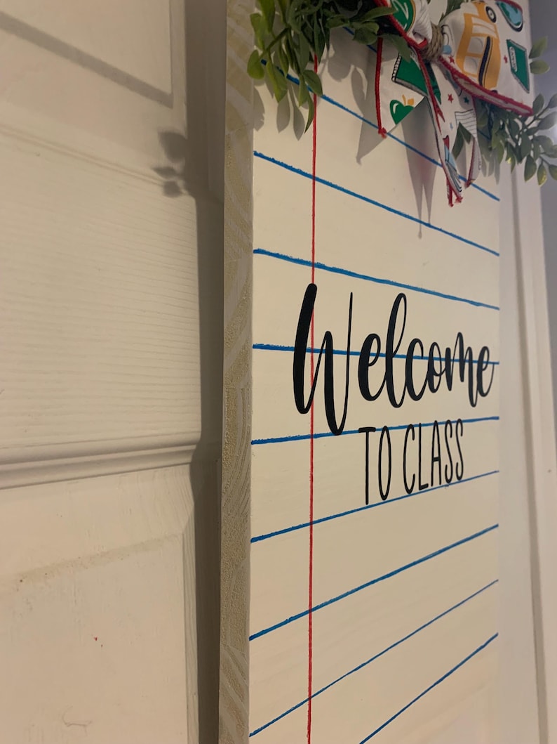 Teacher Gift Welcome Sign for Classroom Door Hanger Welcome to Class ...