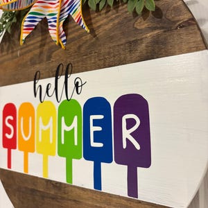 Summer Welcome Sign Summer Door Hanger Popsicle Welcome Sign Hello ...