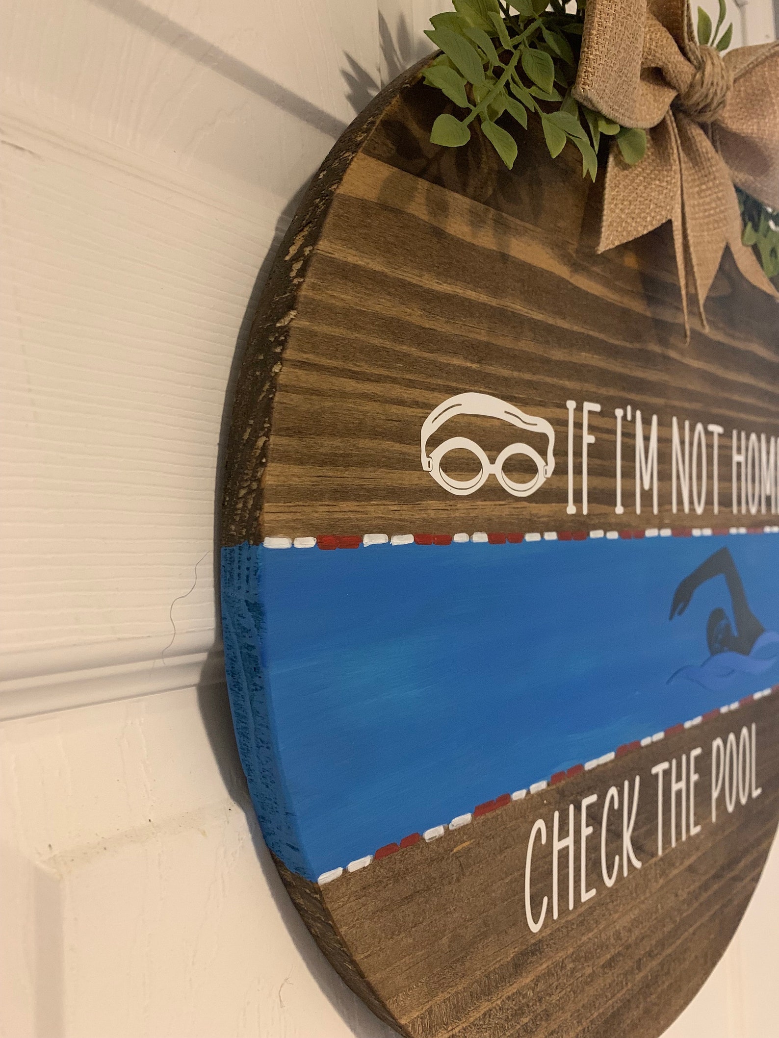 Welcome Door Hanger Swimmer Sign Gift for Swimmer Gift for Coach Swim ...