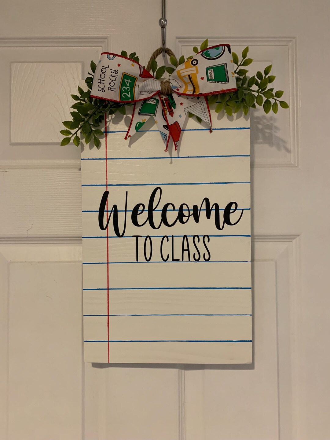 Teacher Gift Welcome Sign for Classroom Door Hanger Welcome to Class ...