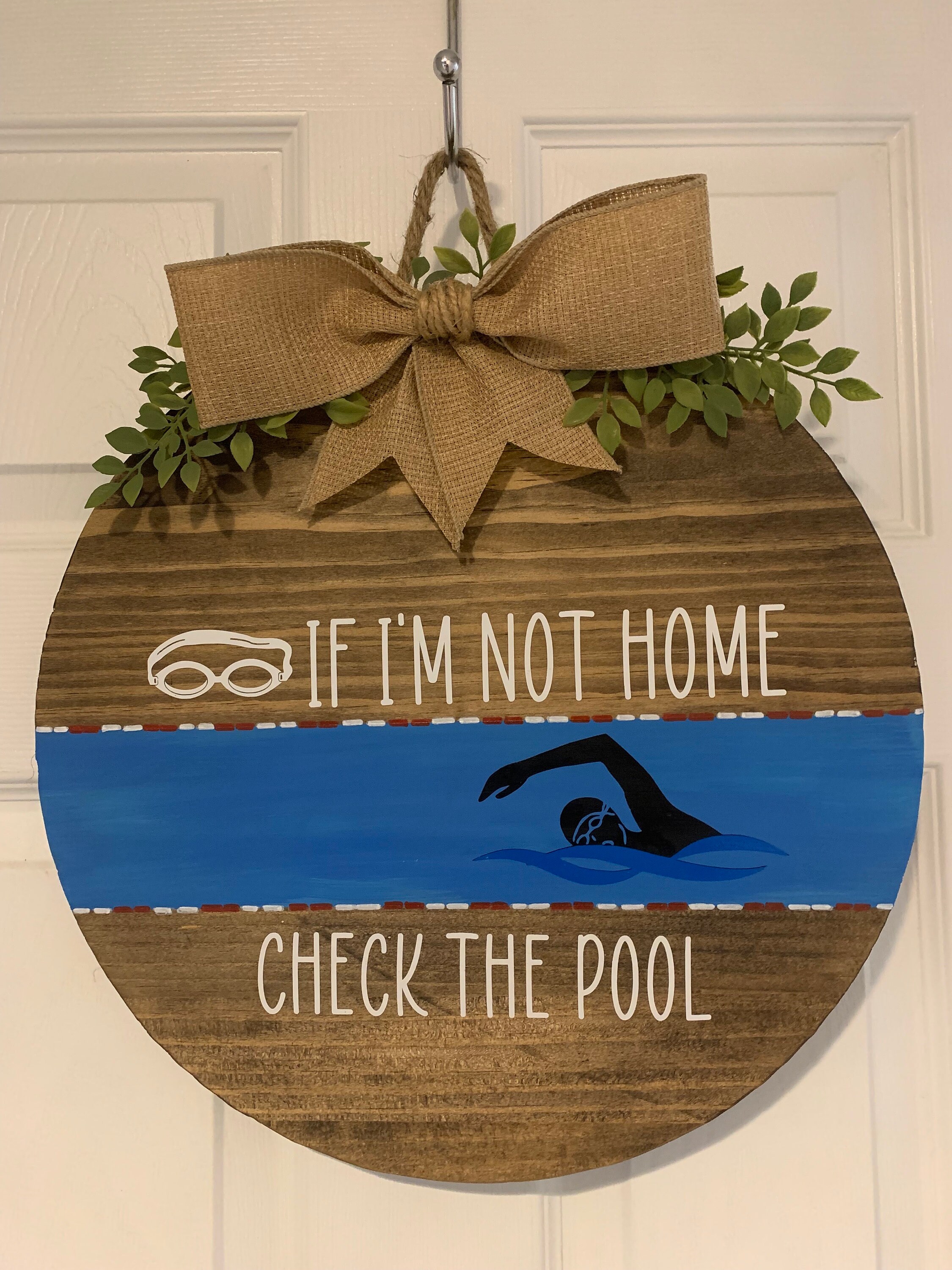 Welcome Door Hanger Swimmer Sign Gift for Swimmer Gift for Coach Swim ...