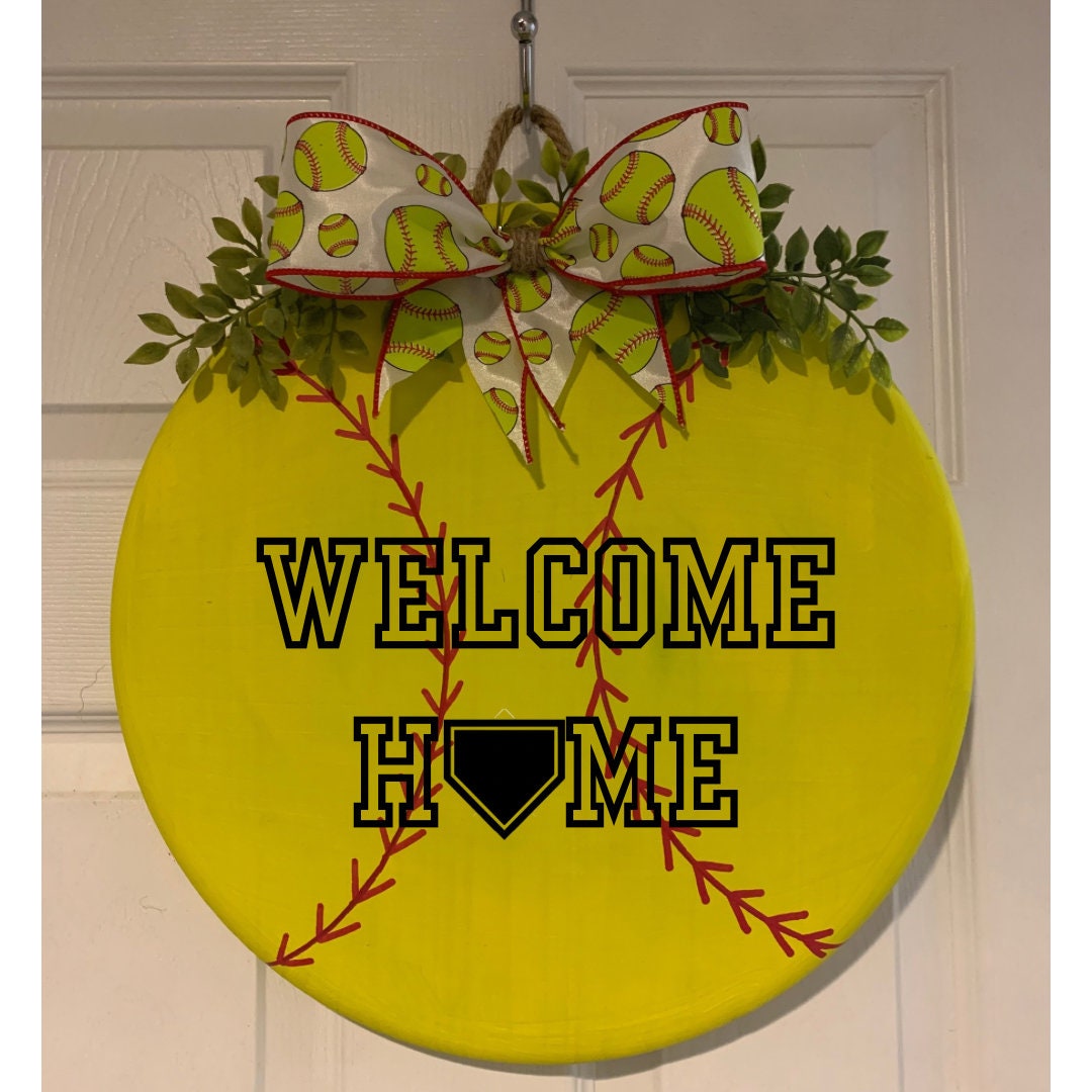 Softball Door Hanger Softball Sign Softball Player Gift Softball Coach ...