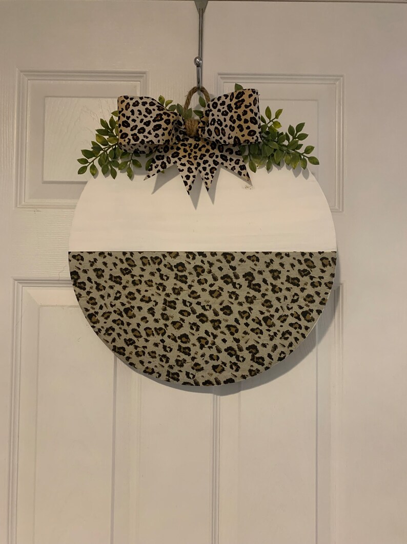 Leopard Print Door Hanger Animal Print Welcome Sign Welcome Door Hanger ...
