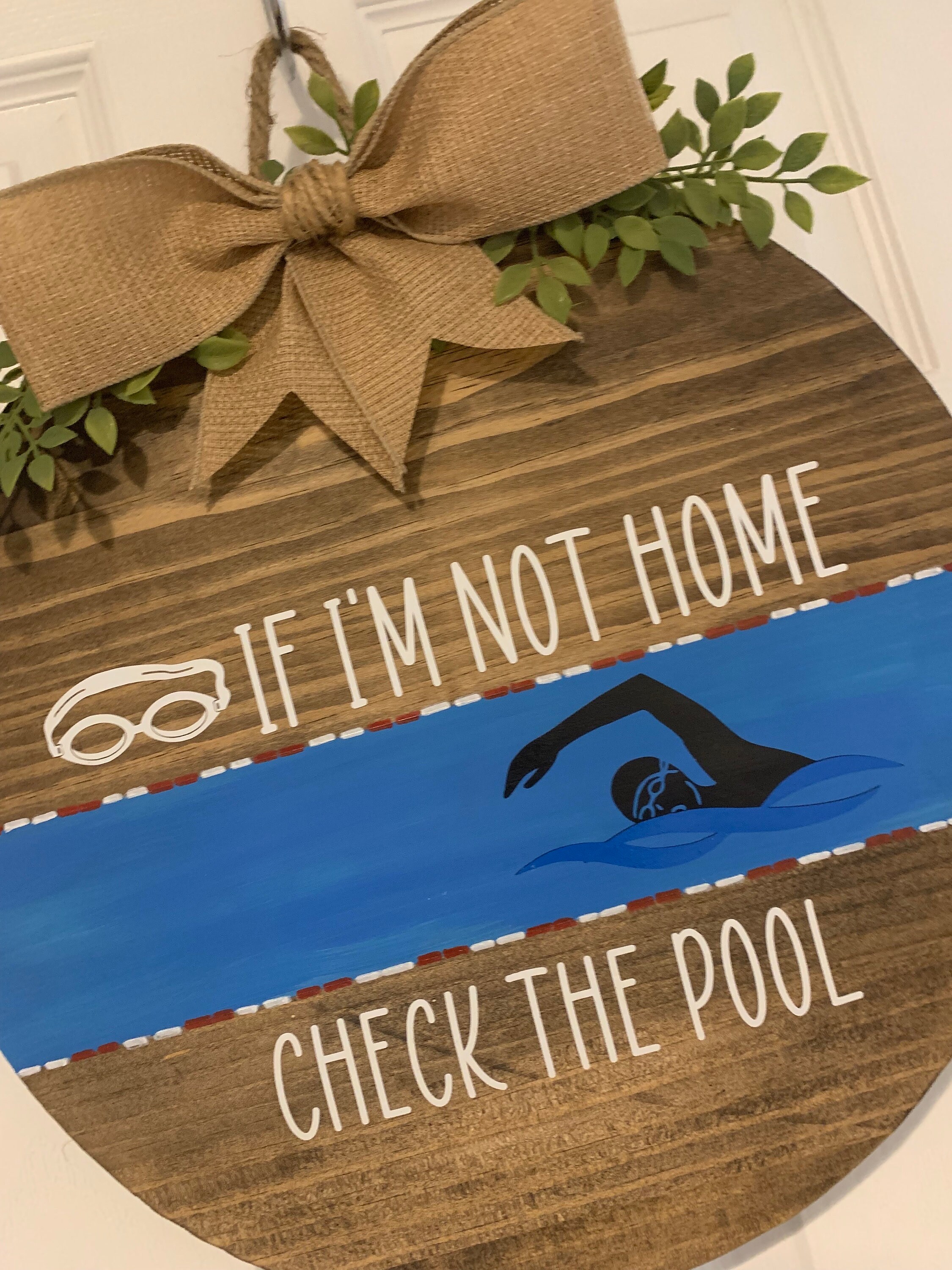 Welcome Door Hanger Swimmer Sign Gift for Swimmer Gift for Coach Swim ...