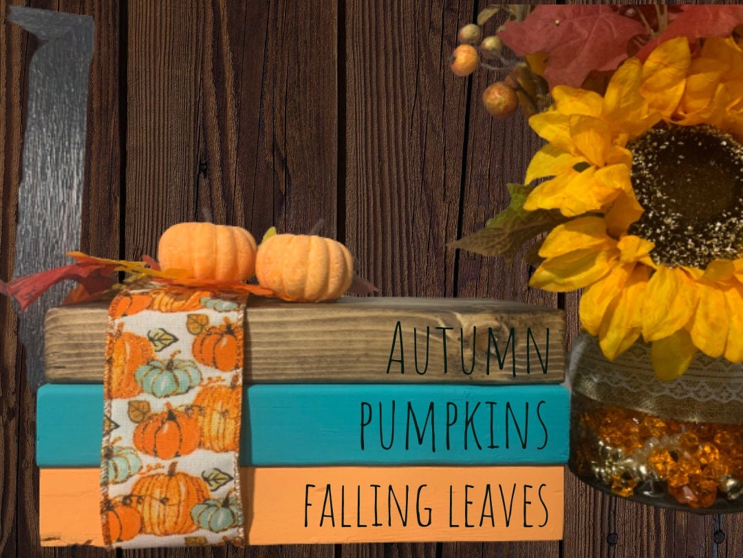 Fall Book Stack | Books | Fall Decor | Wood Books | Home Decor | Fall ...