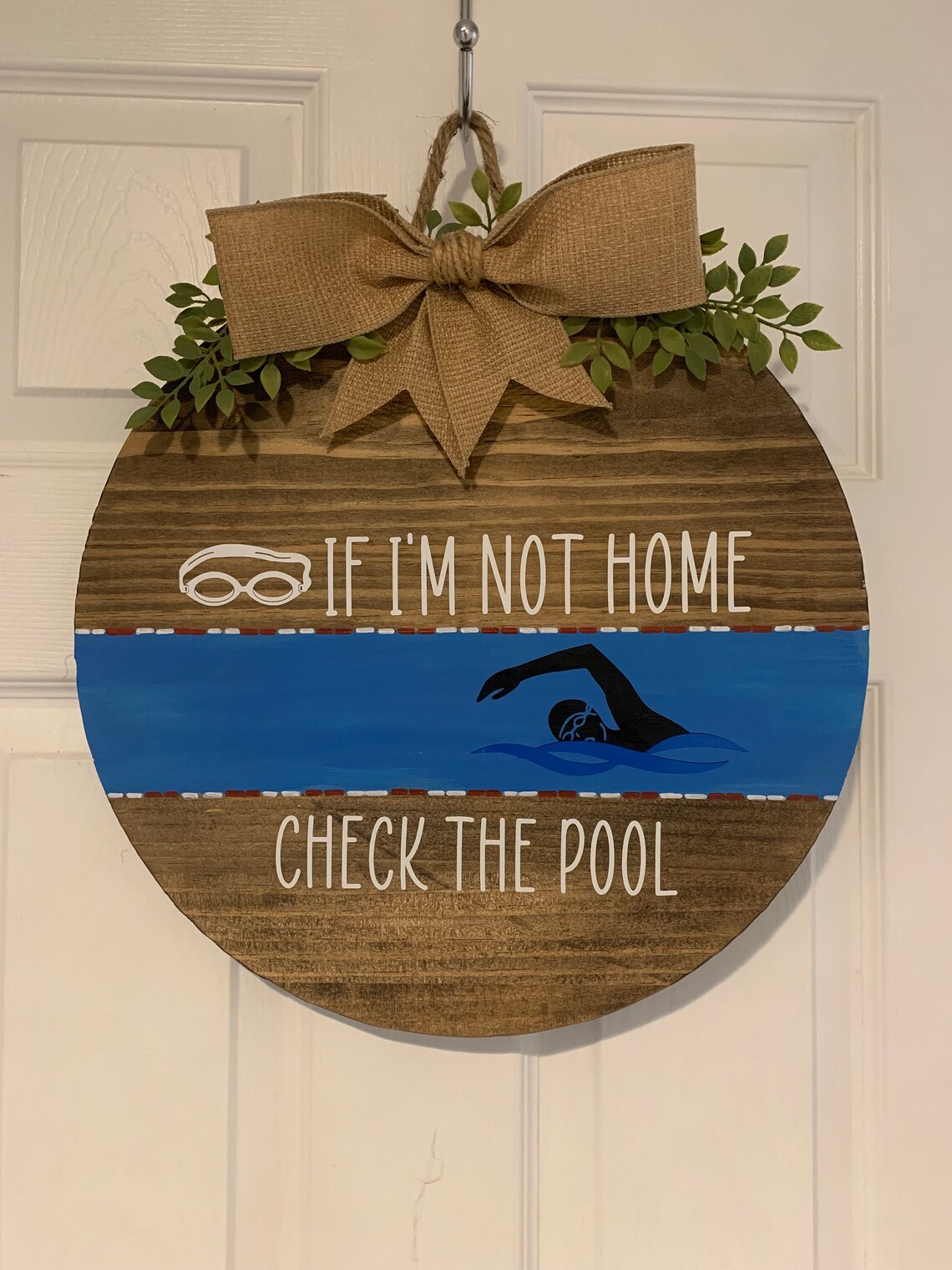 Welcome Door Hanger Swimmer Sign Gift for Swimmer Gift for - Etsy