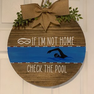 Welcome Door Hanger Swimmer Sign Gift for Swimmer Gift for Coach Swim ...