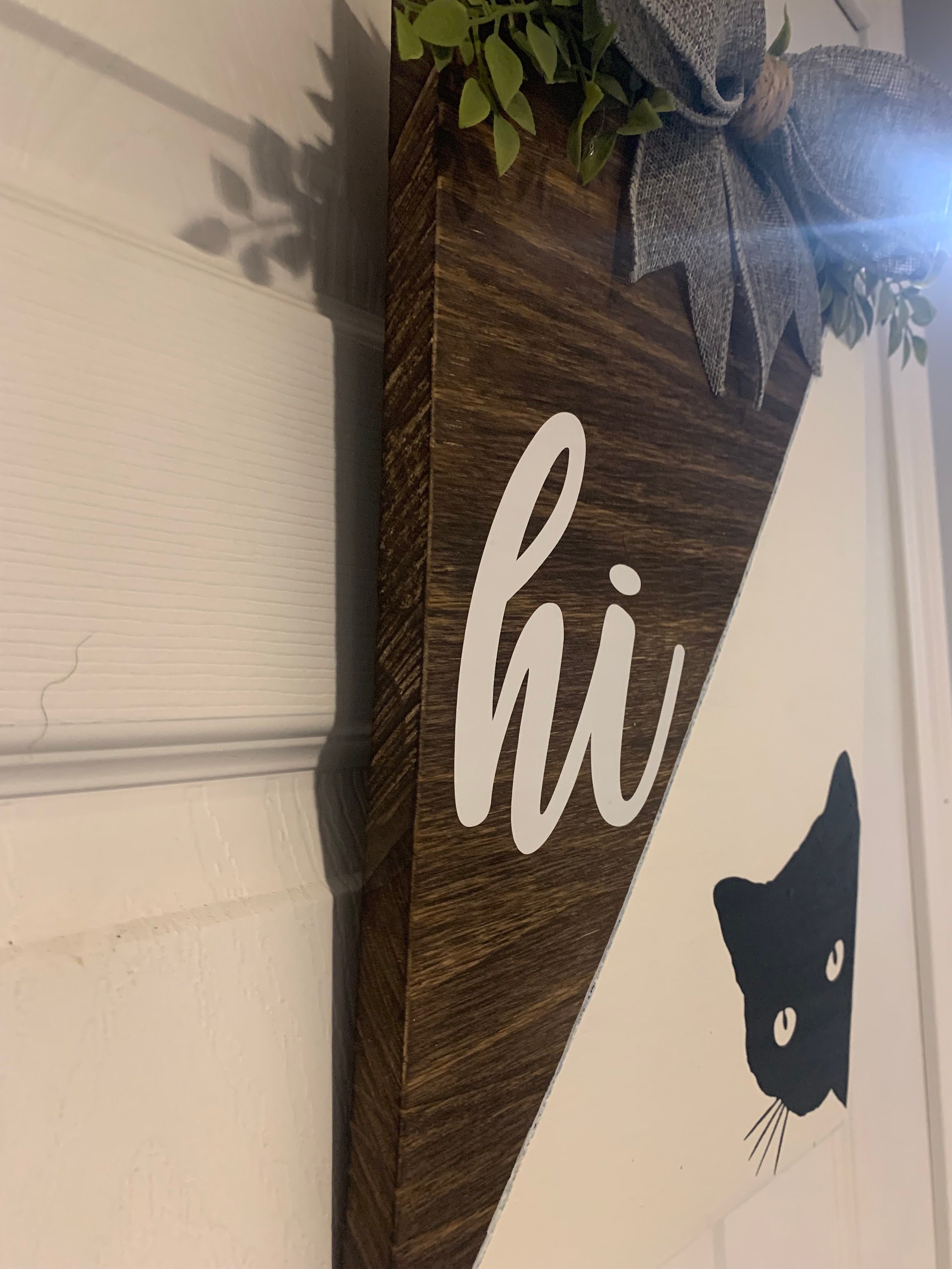 Welcome Sign Cat Sign Cat Door Hanger Crazy Cat Lady Sign Cat Mom Decor ...