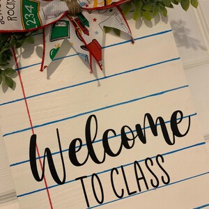 Teacher Gift Welcome Sign for Classroom Door Hanger Welcome to Class ...