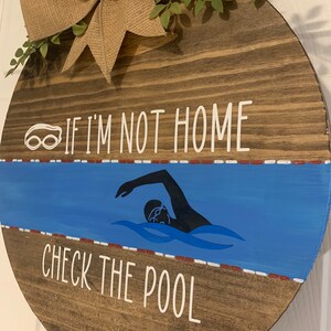 Welcome Door Hanger Swimmer Sign Gift for Swimmer Gift for Coach Swim ...